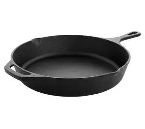 MEGACHEF 12 Inch Round Seasoned Cast Iron Fryin G Pan In Black - One-color