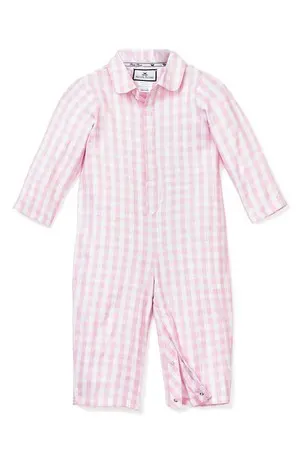 PETITE PLUME Gingham One-piece Pajamas - Pink