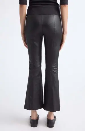 Vince Crop Flare Leather Pants