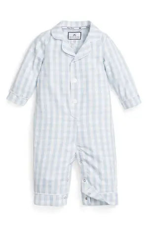 PETITE PLUME Gingham One-piece Pajamas - Blue