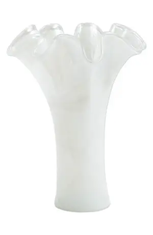 VIETRI Onda Glass Medium Vase - White