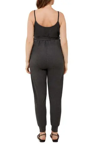 A Pea In The Pod Sleeveless Tie Waist Maternity Jumpsuit