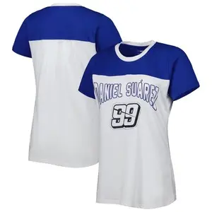 G-III 4HER BY CARL BANKS Light Blue Daniel Suarez Box Score T-shirt - White