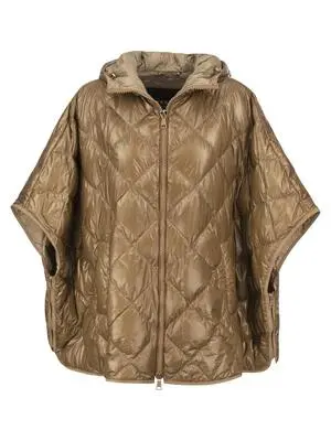 Max Mara Hooded Zip-up Quilted Cape