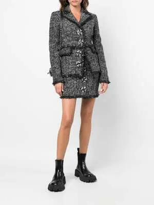 Philipp Plein Button-front Tweed Skirt