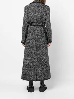 Philipp Plein Belted-waist Bouclé Coat