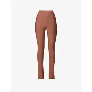 House Of Cb Gloriette Split-hem Flared-leg High-rise Stretch-woven Trousers