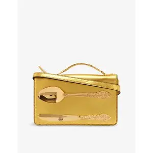 Moschino Cutlery Brand-engraved Leather Cross-body Bag