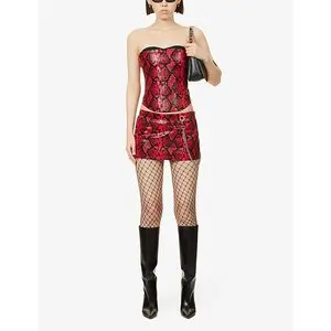 Miaou Chuck Python-print Faux-leather Corset