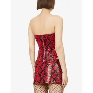 Miaou Chuck Python-print Faux-leather Corset