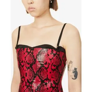 Miaou Chuck Python-print Faux-leather Corset