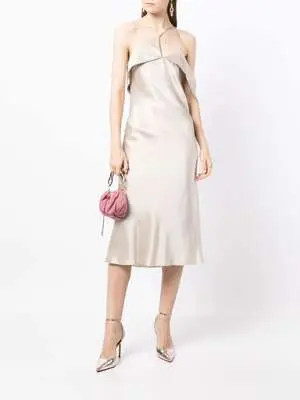 Michelle Mason Silk Satin Midi Dress