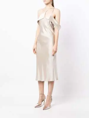 Michelle Mason Silk Satin Midi Dress