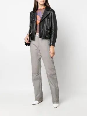 DIESEL® Straight-leg Leather Trousers