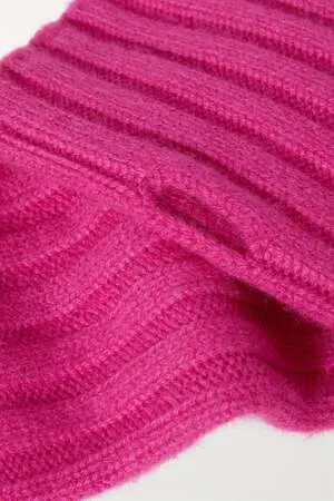 Arch4 Ribbed Cashmere Fingerless Gloves - Fuchsia