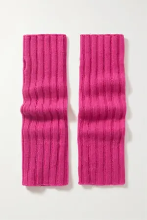 Arch4 Arch4 Ribbed Cashmere Fingerless Gloves Pink