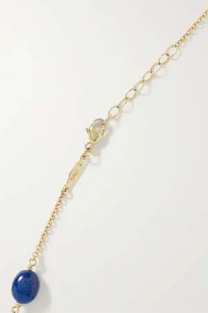 Jacquie Aiche Shaker 14-karat Gold, Diamond And Lapis Lazuli Anklet