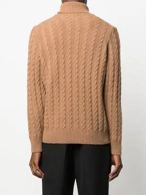 ZANONE Cable-knit Roll Neck Jumper - Brown