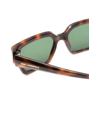 Karl Lagerfeld Tortoiseshell-pattern Rectangle-frame Sunglasses