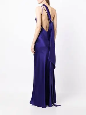Michelle Mason Side-slit One-shoulder Gown