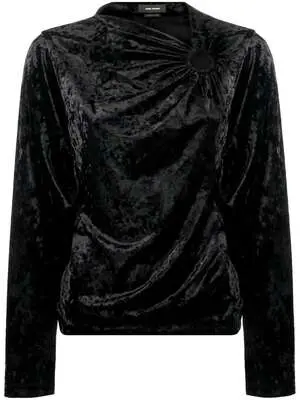 Isabel Marant Étoile Crushed-velvet Long-sleeve Top