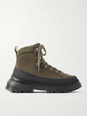 Canada Goose Journey Rubber And Nubuck-trimmed Suede Hiking Boots - Green