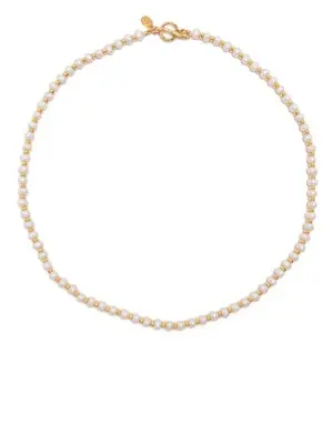 DOWER & HALL Gold-plated Silver Pearl Necklace - White
