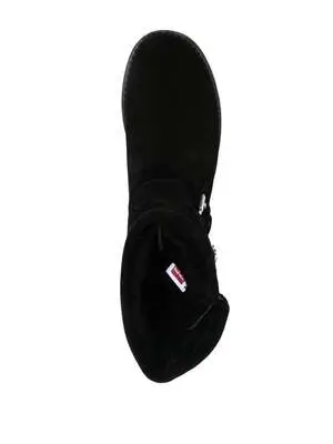 Kenzo Buckle-detail Suede Boots - Black