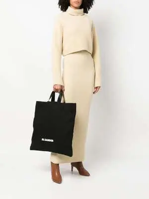 JIL SANDER Logo-print Tote Bag - Black