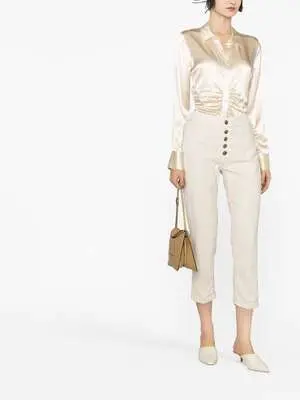 DONDUP Cropped Straight Leg Trousers