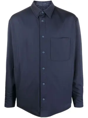 LANVIN Virgin-wool Shirt Jacket - Blue