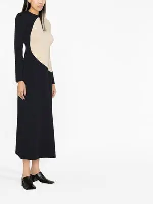 Tory Burch Colour-block Midi Dress - Black