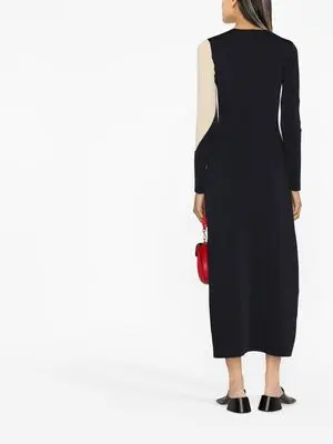 Tory Burch Colour-block Midi Dress - Black