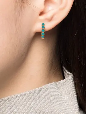 DOWER & HALL Turquoise-embellished Huggie Earrings