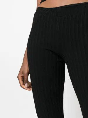 ANDREĀDAMO Ribbed-knit Cut-out Trousers - Black