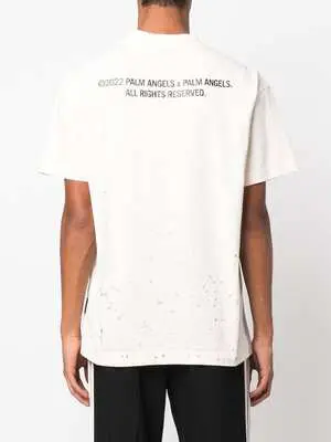 Palm Angels Splatter-effect Logo-print T-shirt