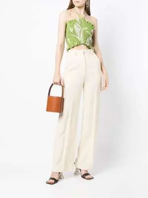 BAMBAH Linden Cropped Top Floral Print Halterneck