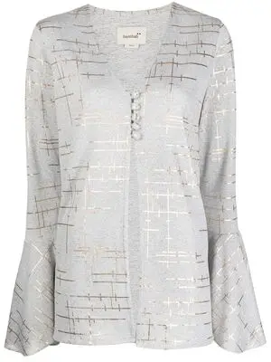 BAMBAH Metallic-print V-neck Blouse