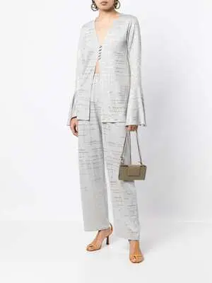 BAMBAH Metallic-print V-neck Blouse