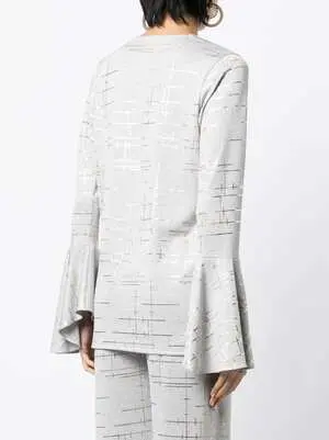 BAMBAH Metallic-print V-neck Blouse