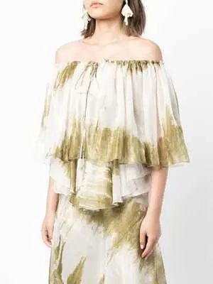 BAMBAH Off-shoulder Tie-dye Blouse