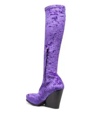 Stella McCartney Velour Knee-high Boots