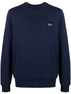 Lacoste Classic Logo-patch Cotton Sweatshirt - Blue