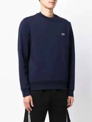 Lacoste Classic Logo-patch Cotton Sweatshirt - Blue