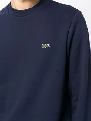 Lacoste Classic Logo-patch Cotton Sweatshirt - Blue