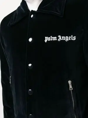 Palm Angels Logo-embroidered Velvet Jacket