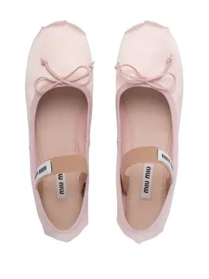 Miu Miu Logo Strap Ballet Flats - Pink