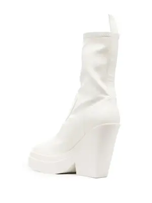 GIABORGHINI 120mm Tapered-heel Leather Boots - White