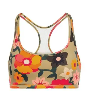 Tory Burch Printed Racerback Sports Bra - Multicoloured
