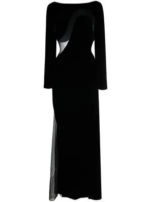 TOM FORD Mesh-panelled Velvet Gown